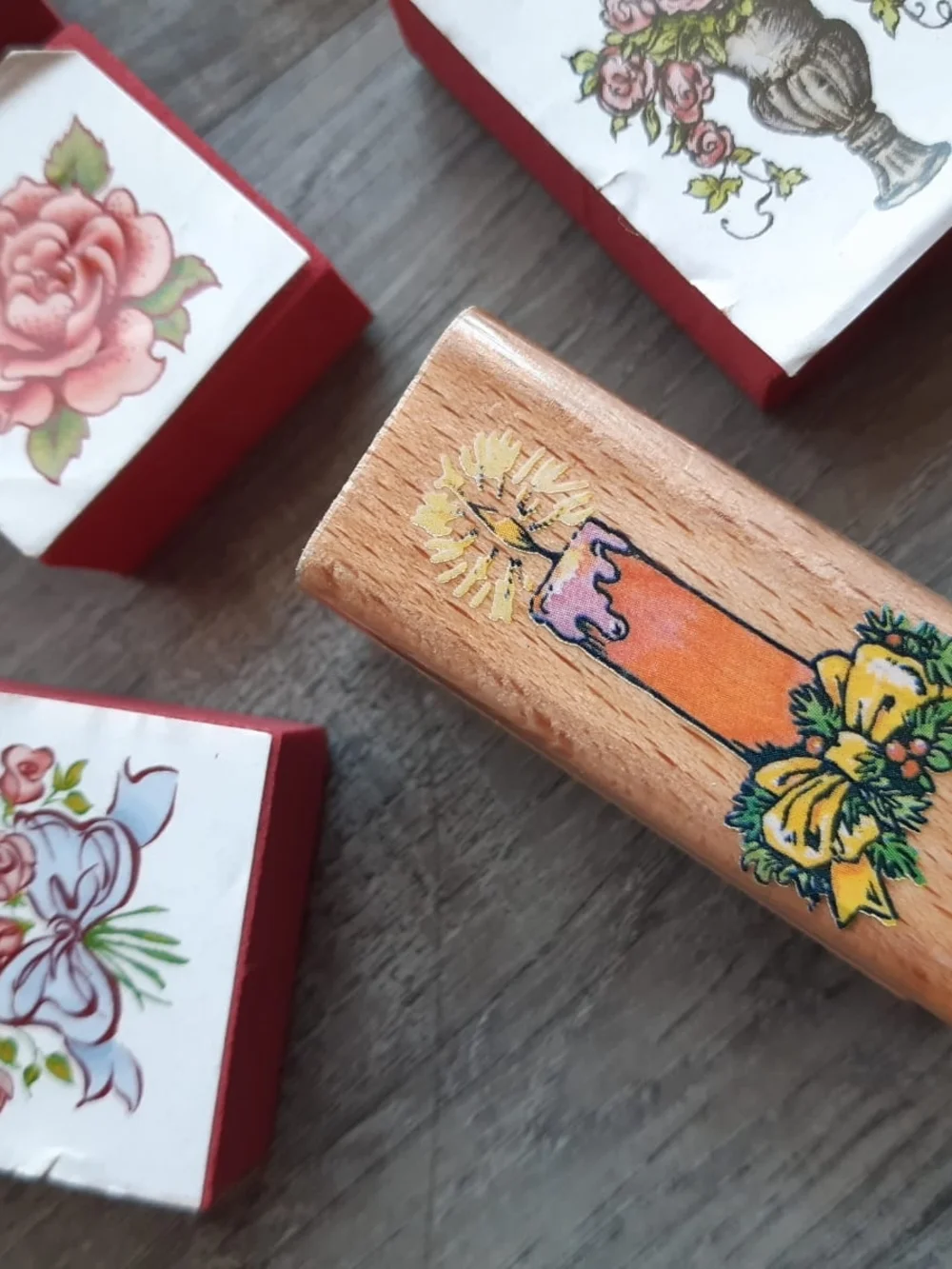 No Brand | Office | 2 For 2 Deal Vintage Floral Wooden And Rubber Stamp ...